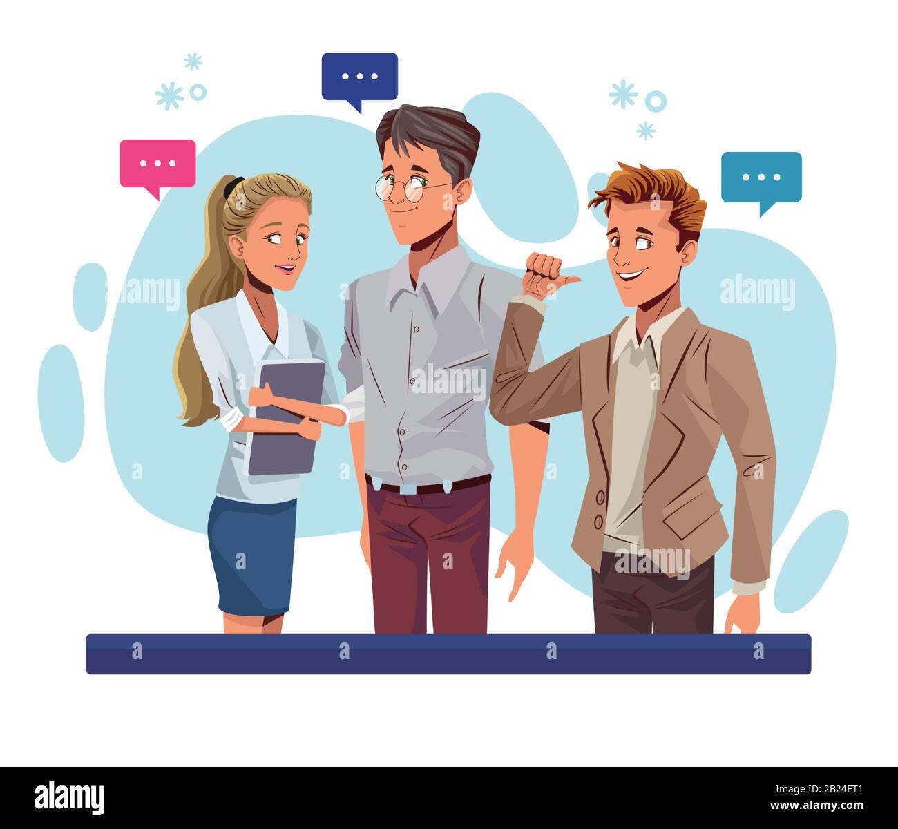 young business people talking workers characters Stock Vector Image ...