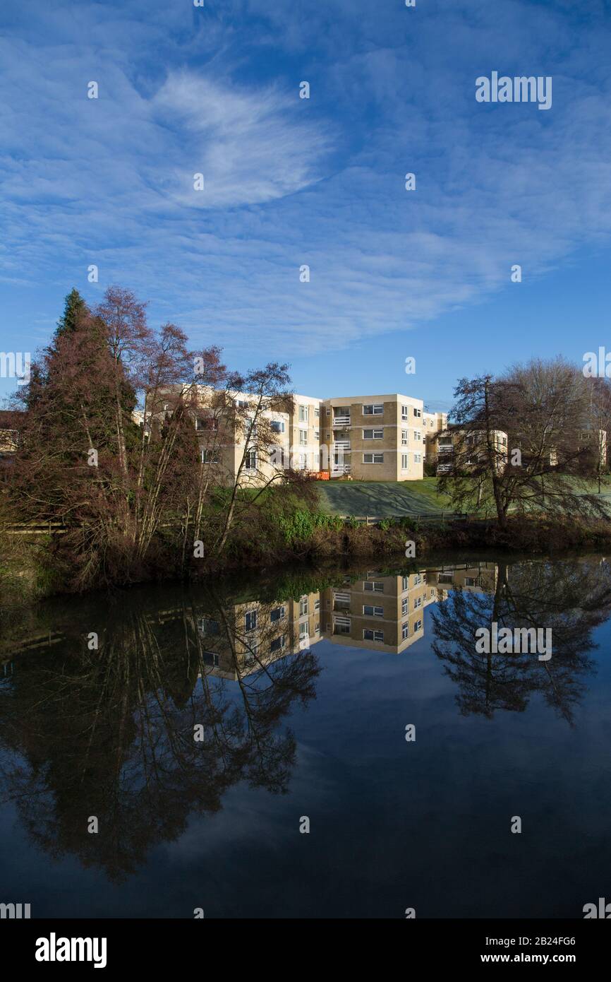 riverside tower block accommodation flats, Bath UK Stock Photo - Alamy