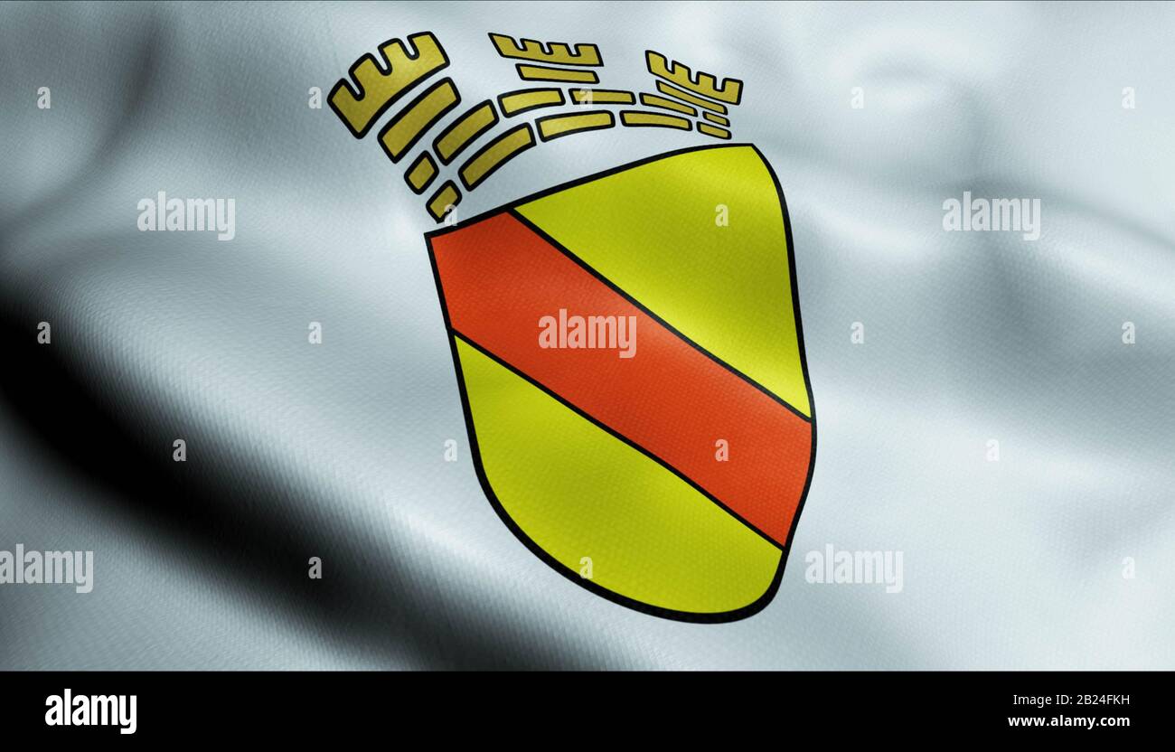 3D Illustration of a waving coat of arms flag of Baden Baden (Germany country Stock Photo - Alamy