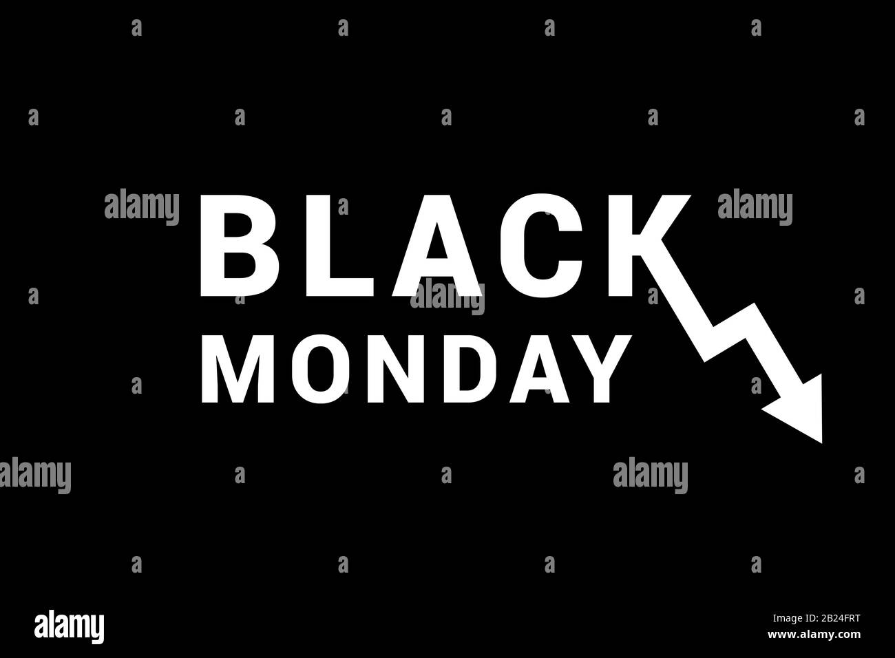 Black Monday inscription and chart arrow on black background. Abstract ...