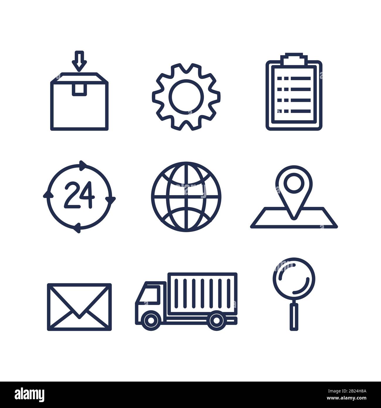 set of delivery logistic service icons Stock Vector Image & Art - Alamy