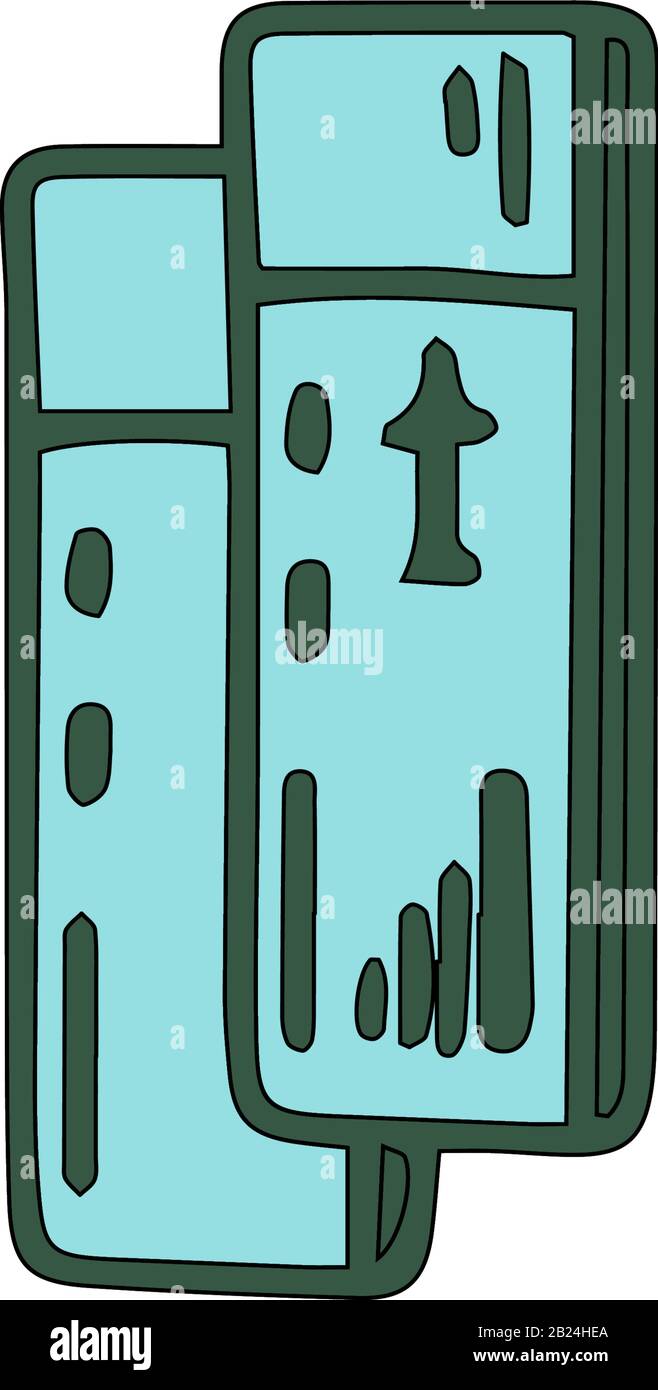 Airplane tickets or flights in cartoon style isolated on white ...