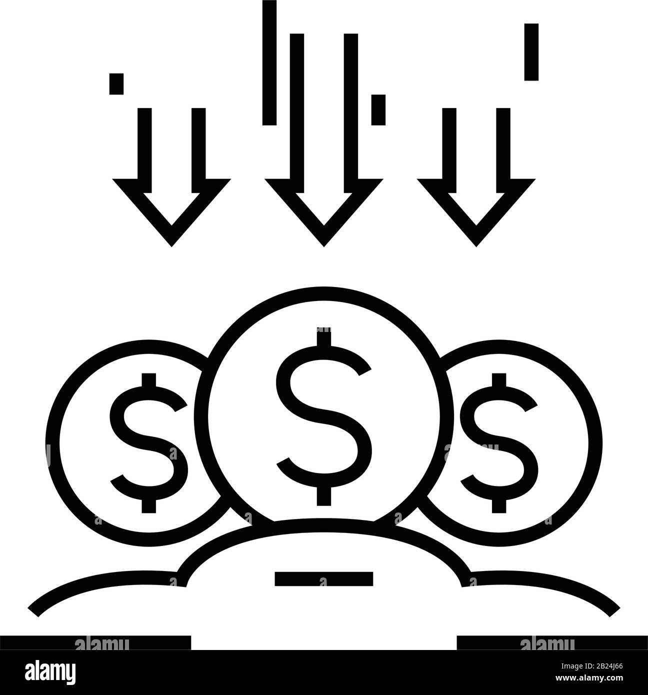 Profit decrease line icon, concept sign, outline vector illustration, linear symbol Stock Vector ...