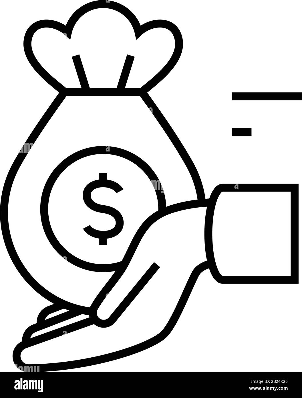 Received money line icon, concept sign, outline vector illustration ...