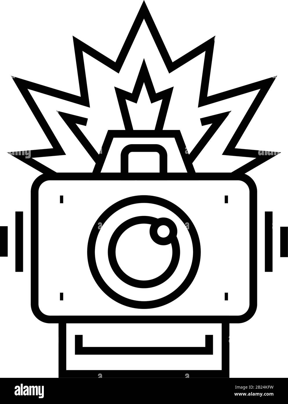 Photo moment line icon, concept sign, outline vector illustration ...