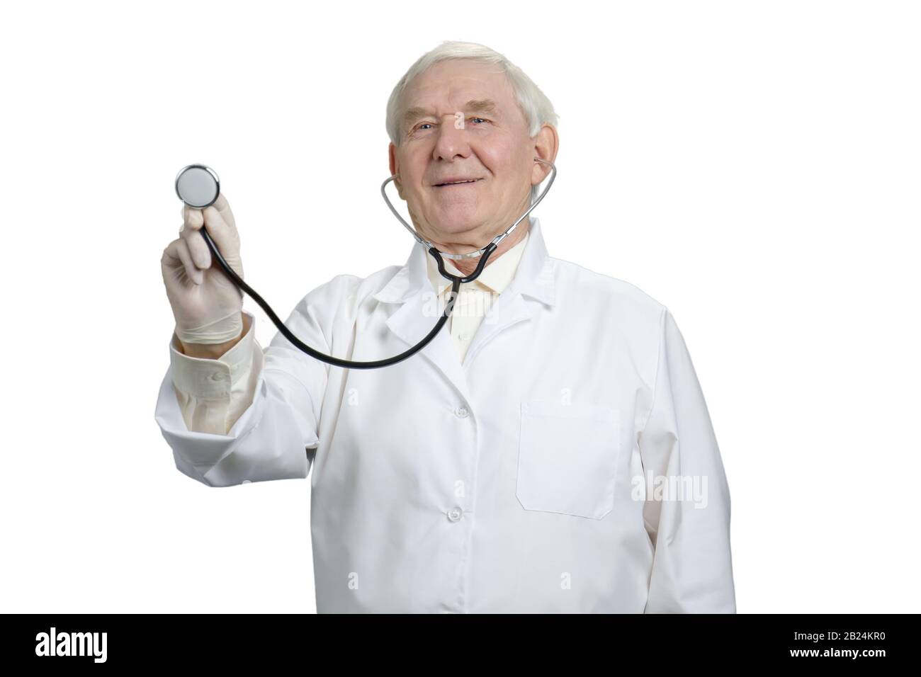 Old senior doctor holding stethoscope hi-res stock photography and ...