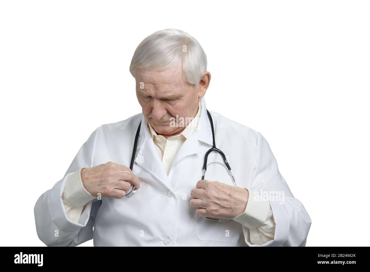 Senior doctor physician wearing stethoscope hi-res stock photography ...