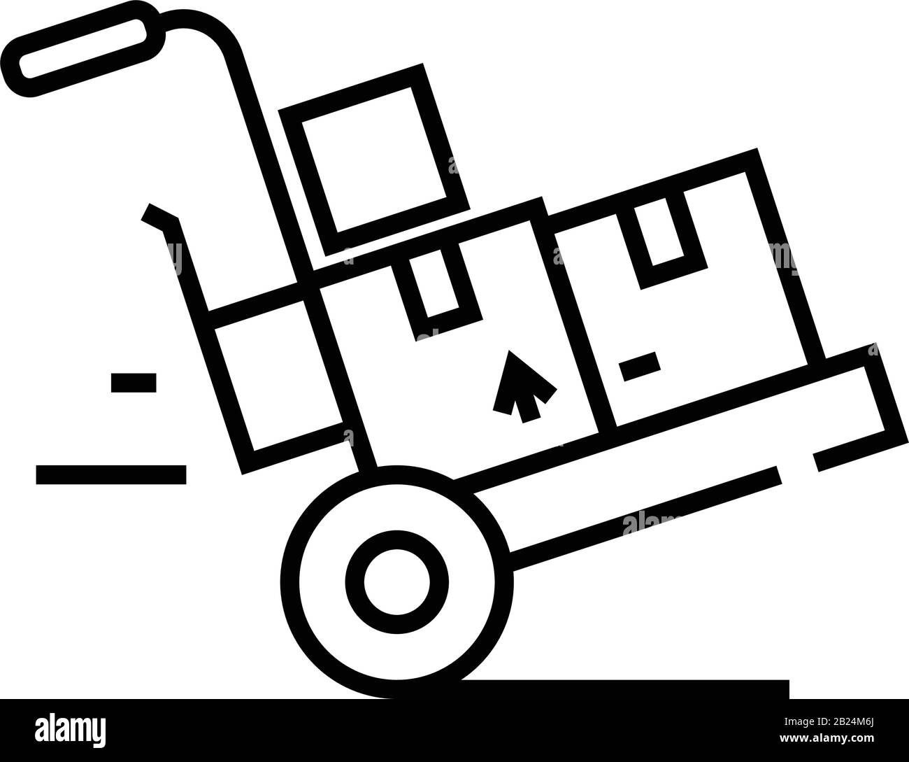 Percel delivery line icon, concept sign, outline vector illustration ...