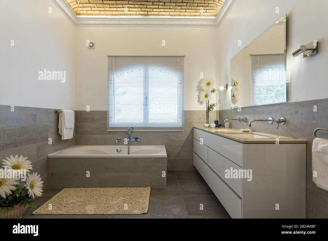 Stylish bath shower rooms in contemporary decor Stock Photo - Alamy