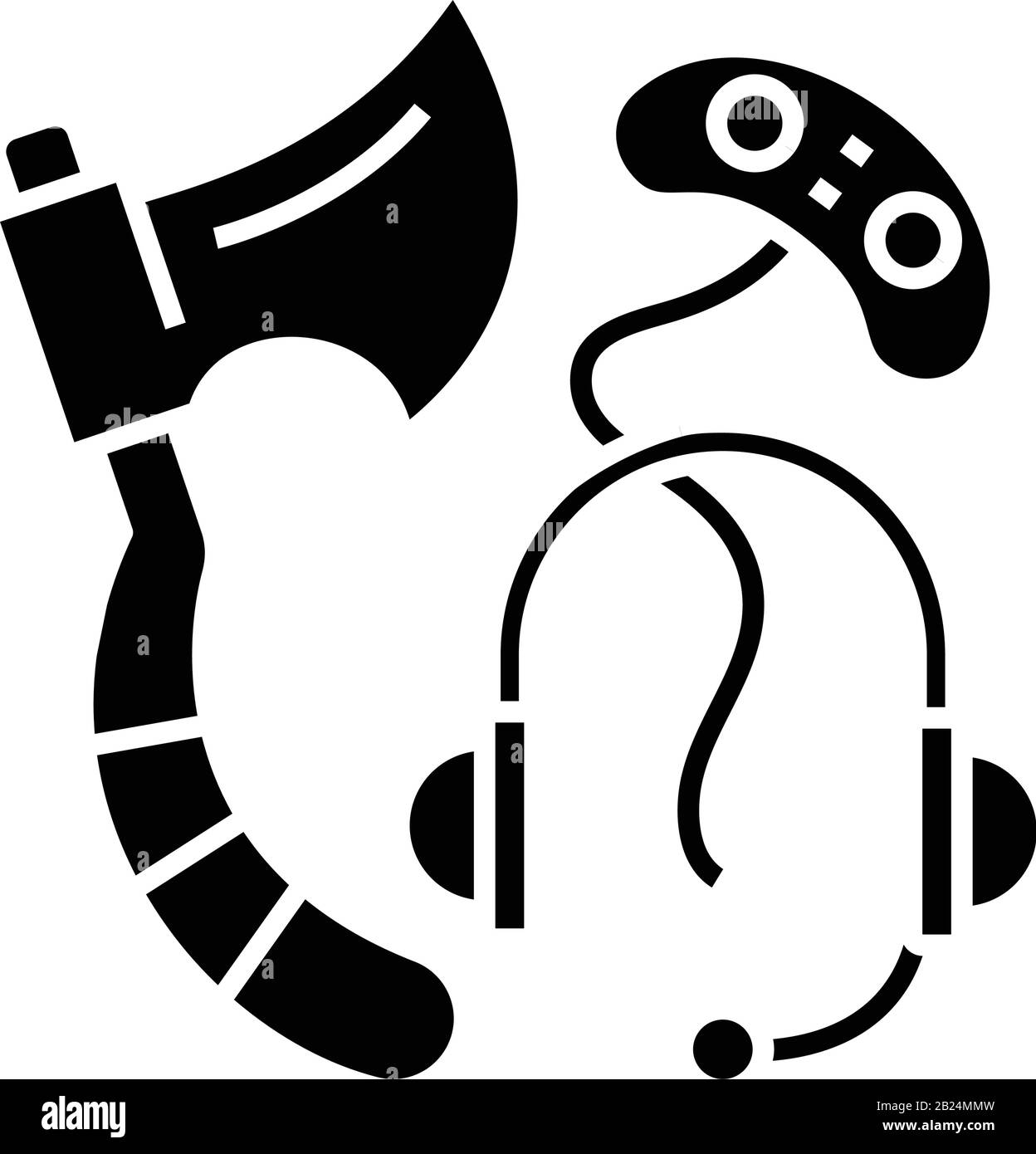 Gaming black icon, concept illustration, vector flat symbol, glyph sign ...