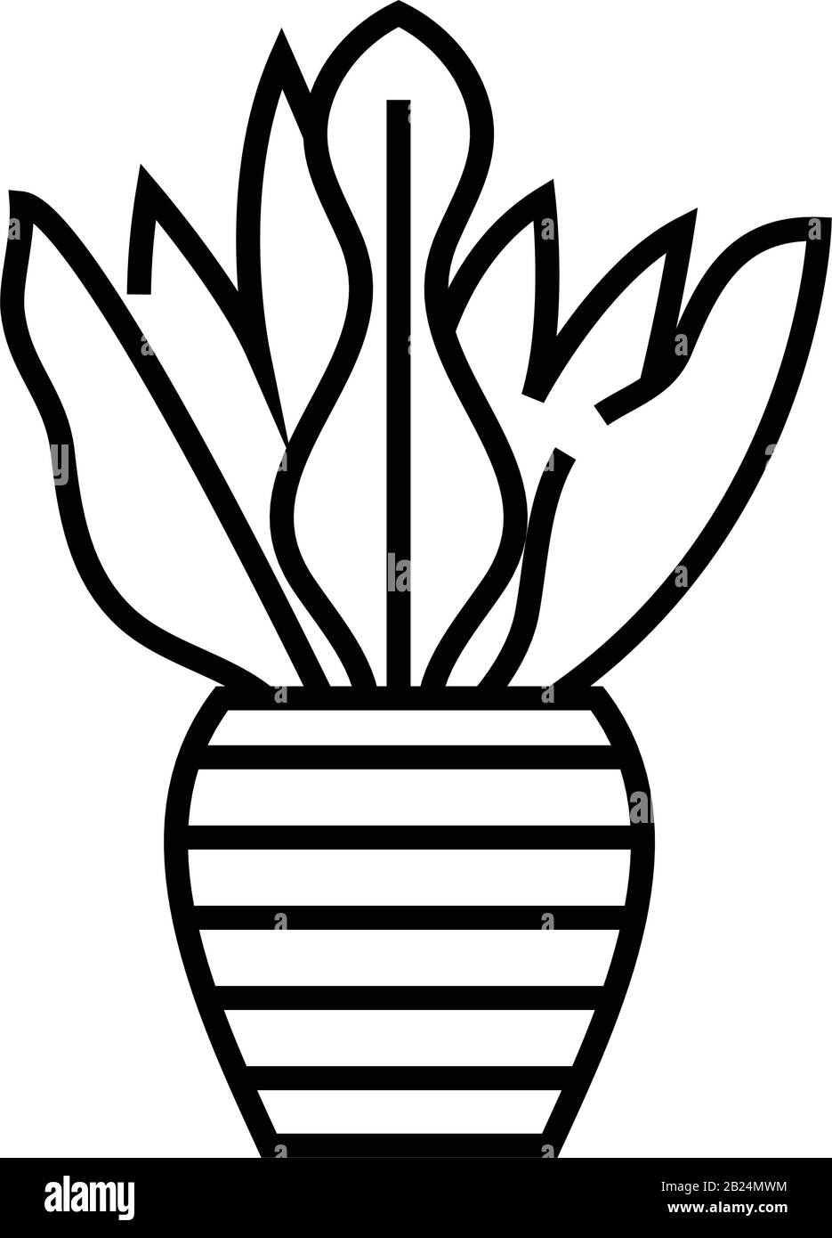 Plant vase line icon, concept sign, outline vector illustration, linear ...
