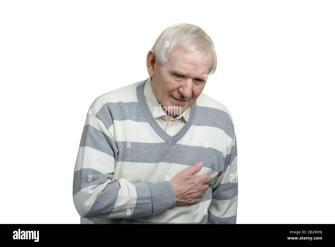Sick senior, heart attack Stock Photo - Alamy