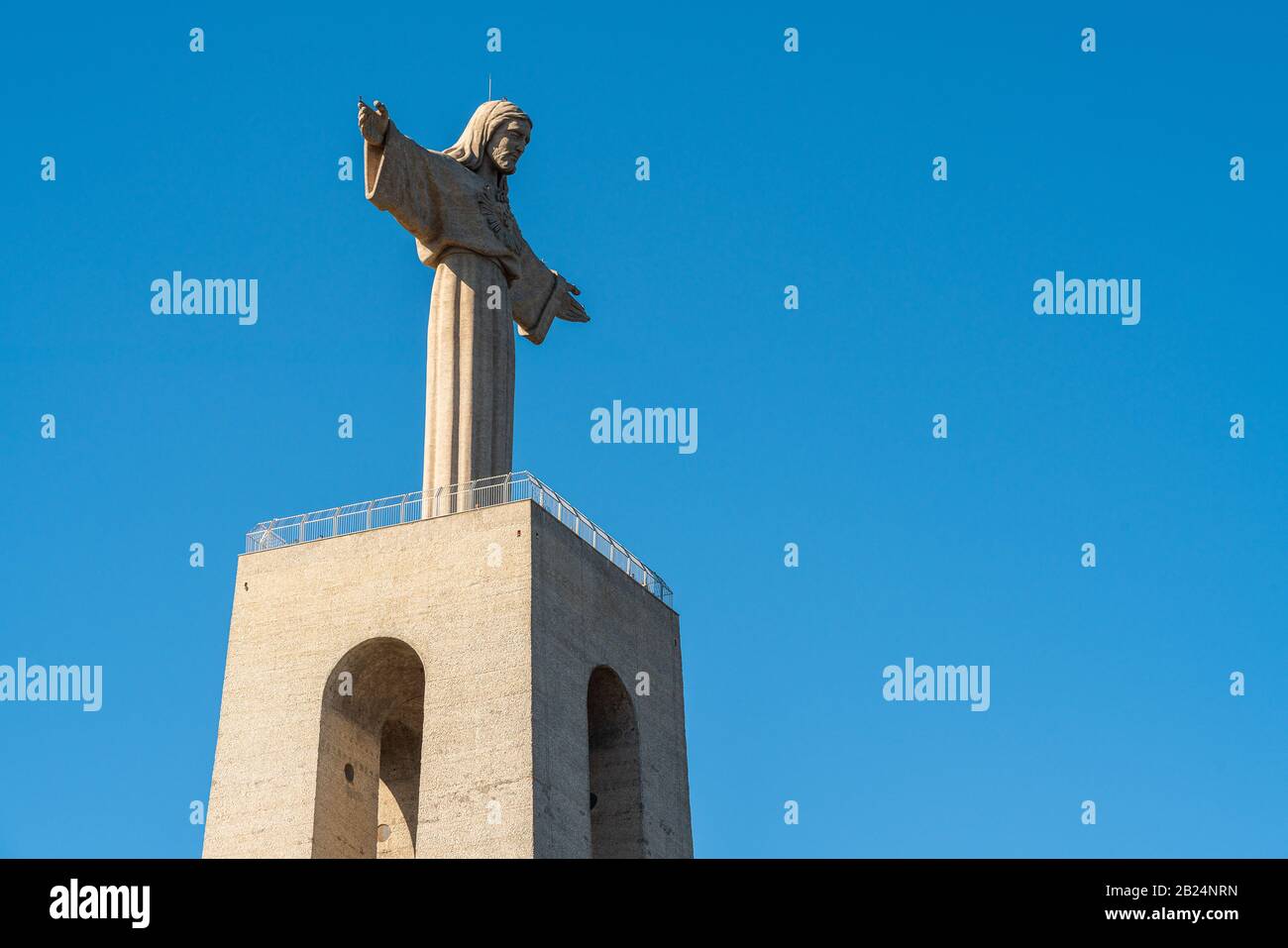 Statue of Jesus Christ in Lisbon near the bridge on October 25th Stock ...