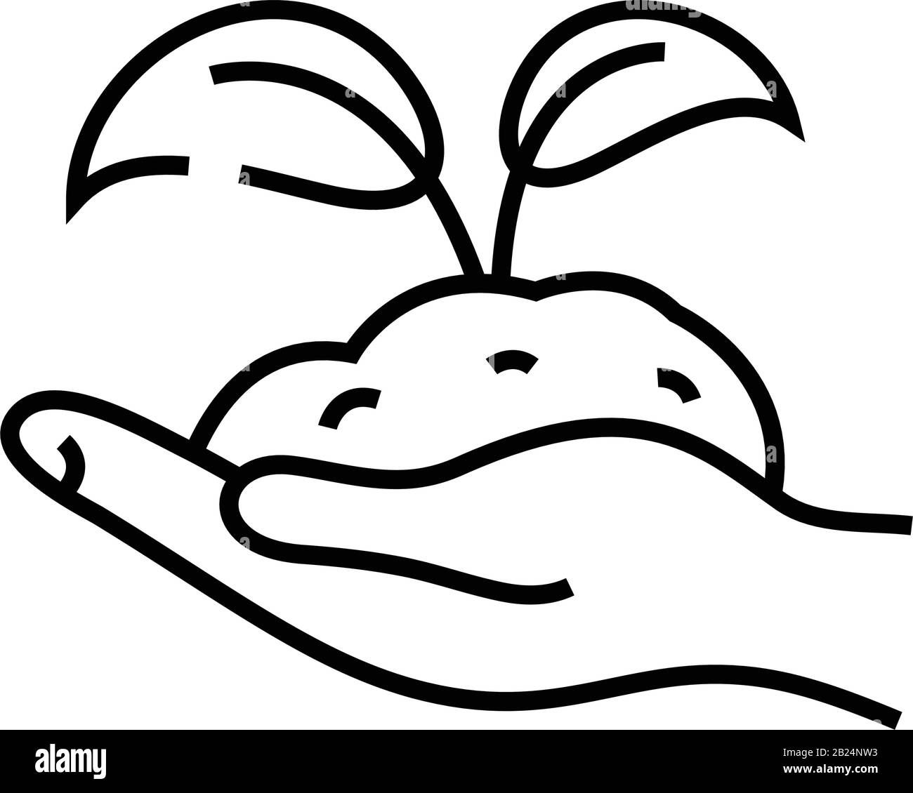 Plant line icon, concept sign, outline vector illustration, linear ...