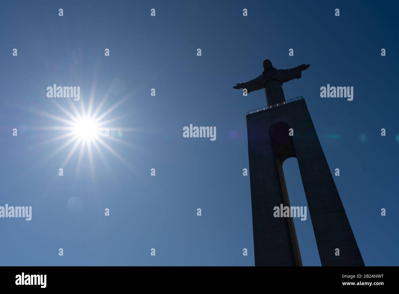 Statue of Jesus Christ in Lisbon near the bridge on October 25th Stock ...