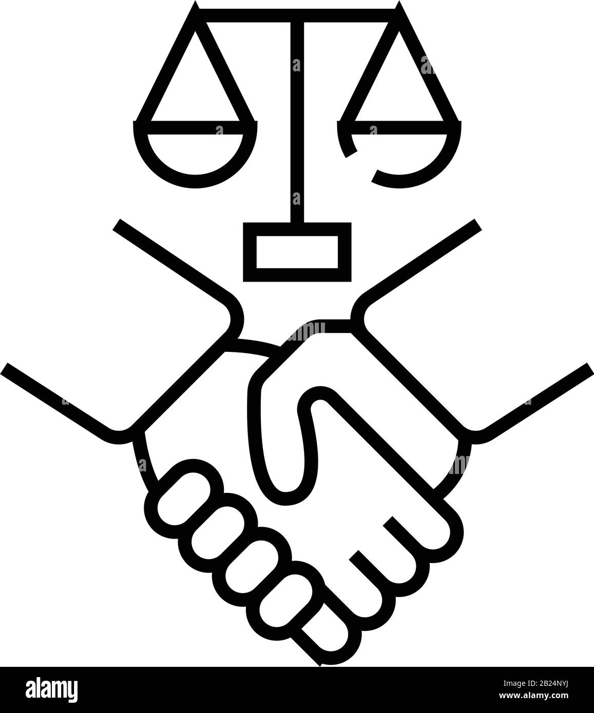 Peace agreement line icon, concept sign, outline vector illustration ...