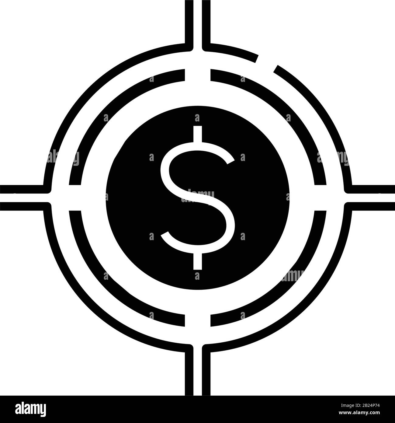 Financial objective black icon, concept illustration, vector flat ...