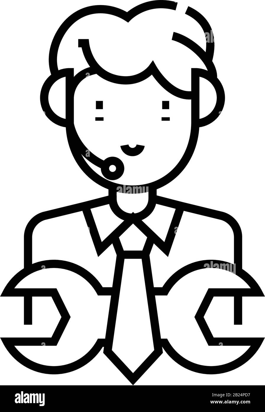 Remote help line icon, concept sign, outline vector illustration, linear symbol Stock Vector ...