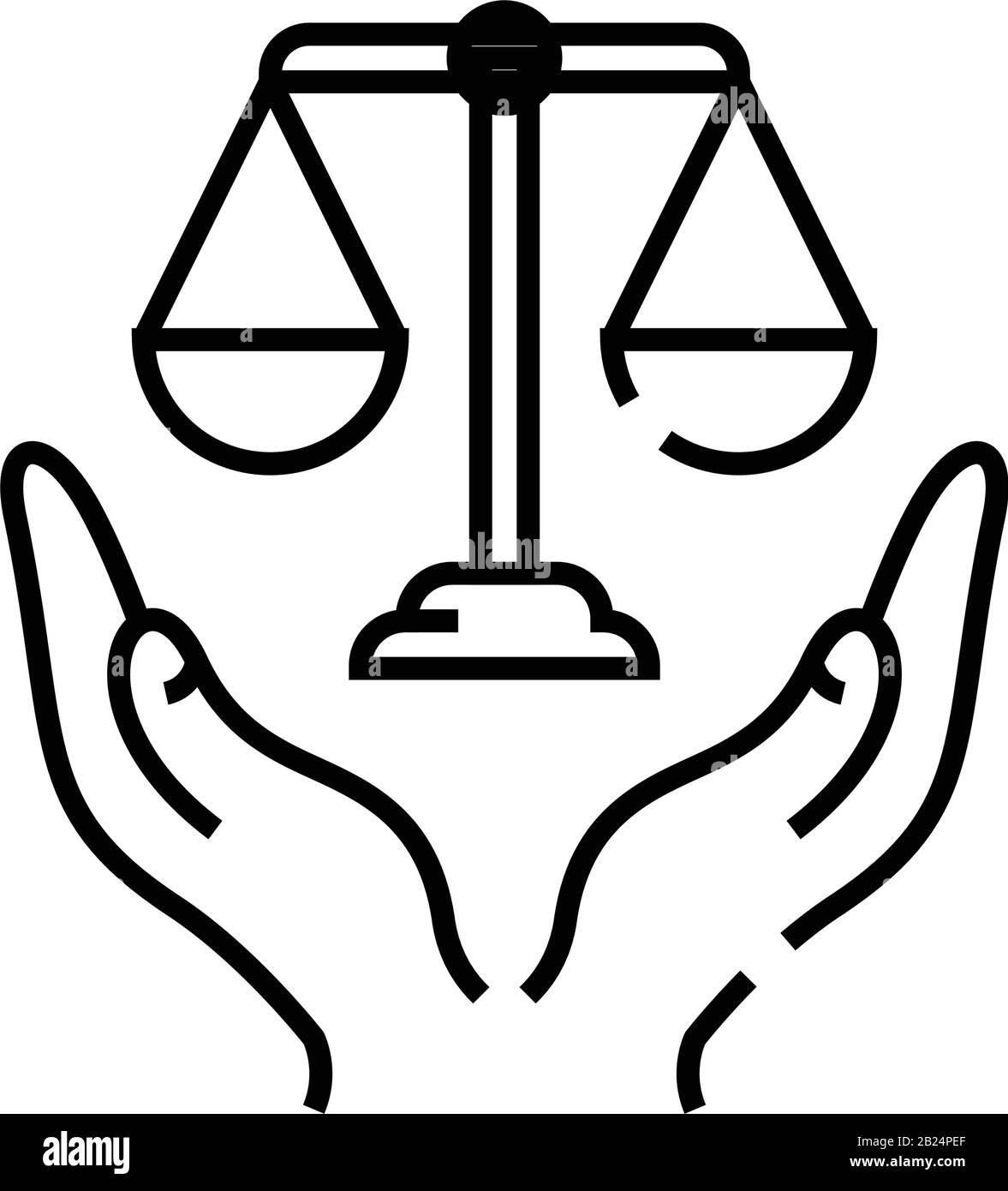 Promise of justice line icon, concept sign, outline vector illustration ...