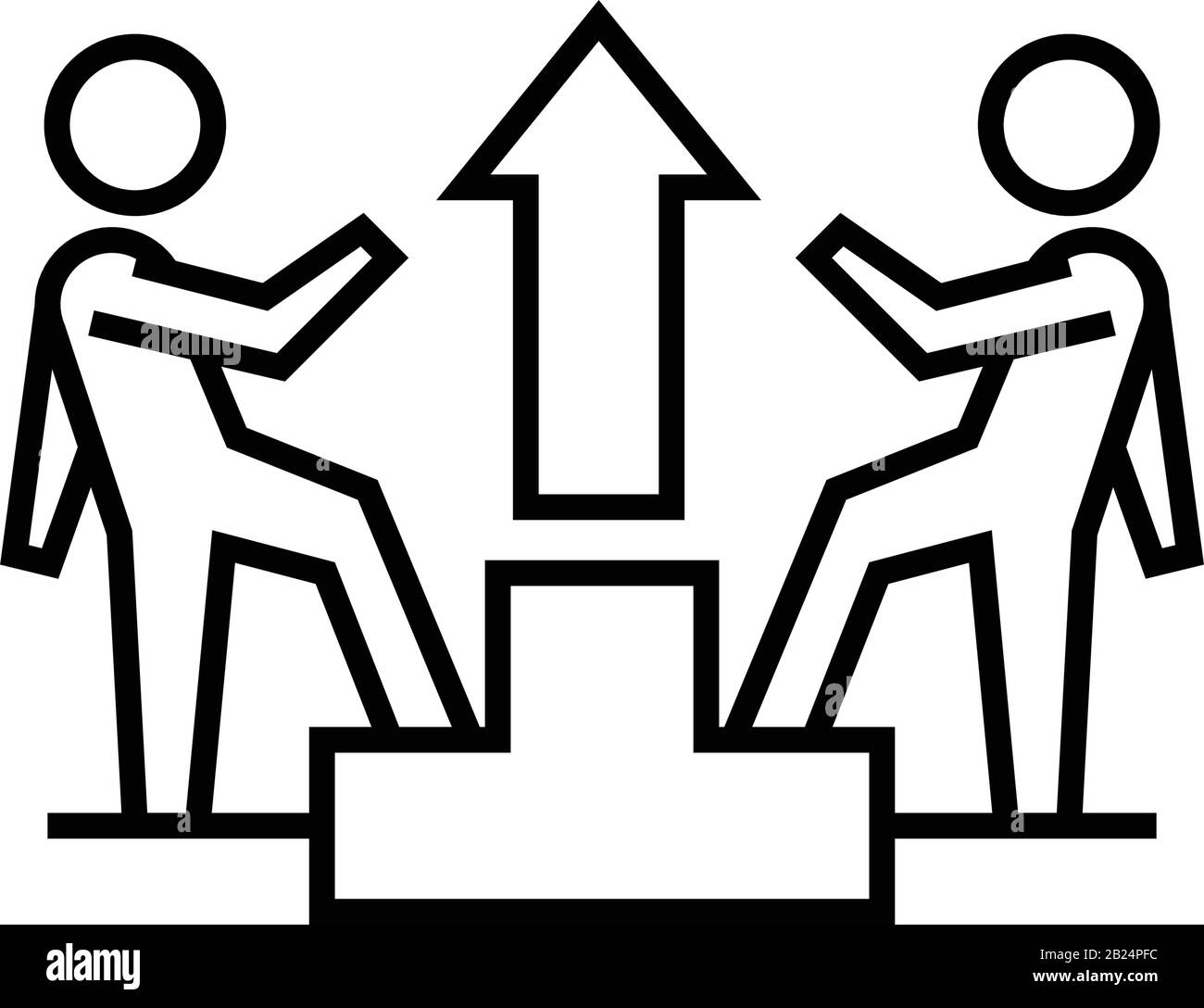 Potential growth line icon, concept sign, outline vector illustration ...