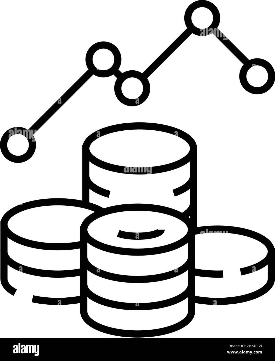 Prospect diagram line icon, concept sign, outline vector illustration ...