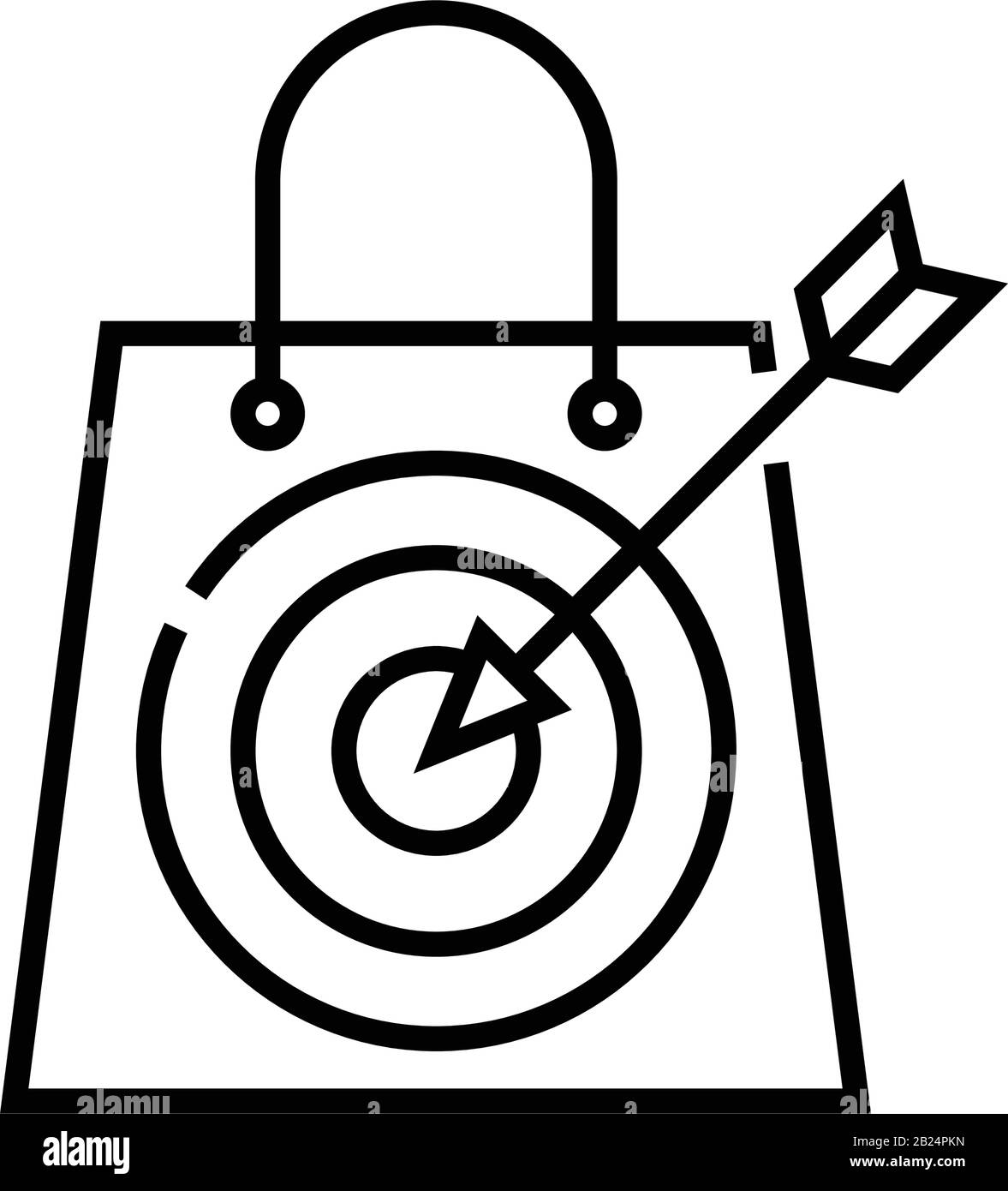 Reaching goals line icon, concept sign, outline vector illustration ...