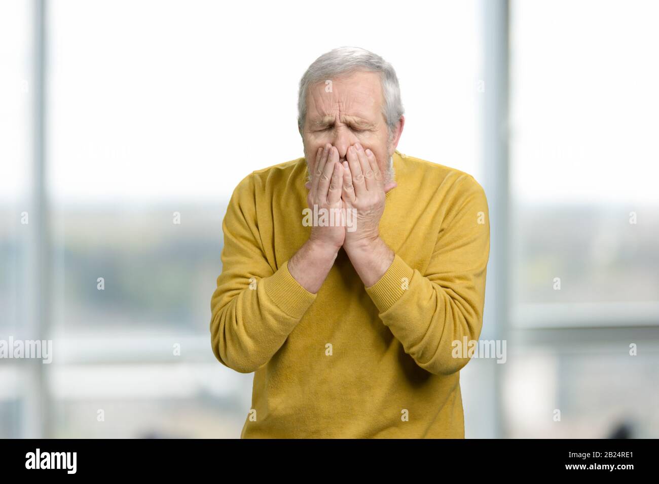 Elderly guy having severe infection Stock Photo - Alamy