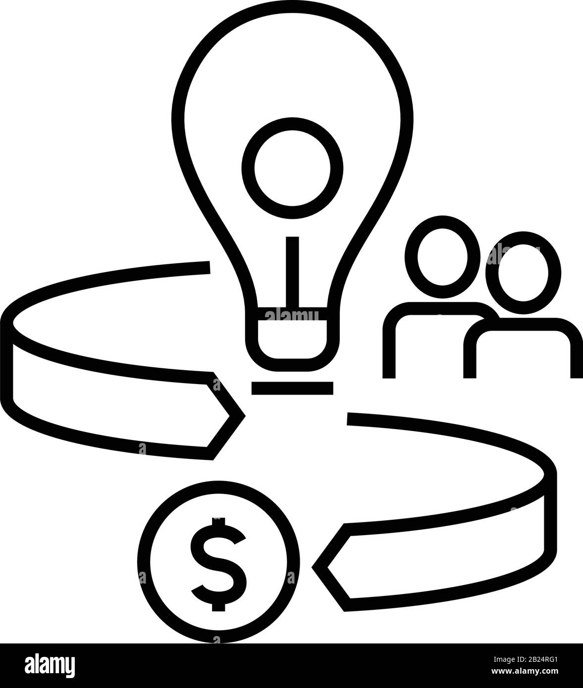 Profit way line icon, concept sign, outline vector illustration, linear ...