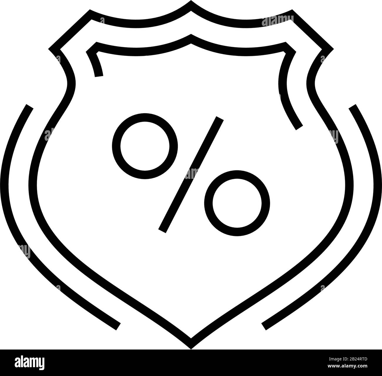 Protection sales line icon, concept sign, outline vector illustration ...