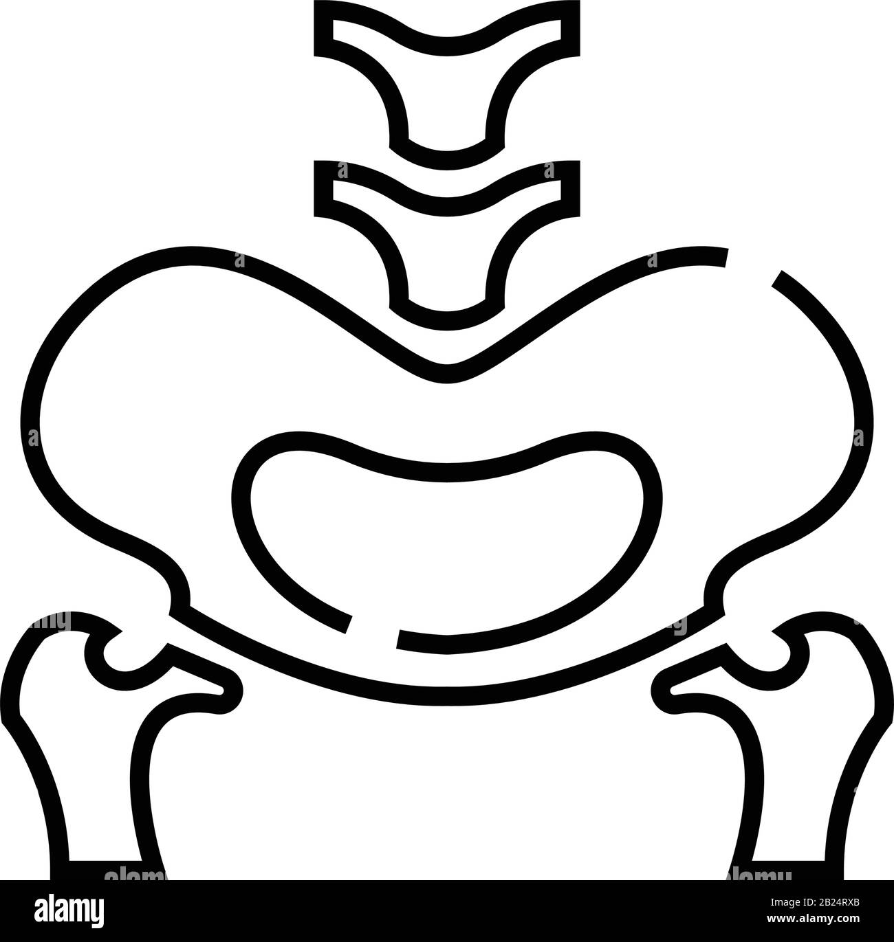 Pelvic bone structure line icon, concept sign, outline vector ...