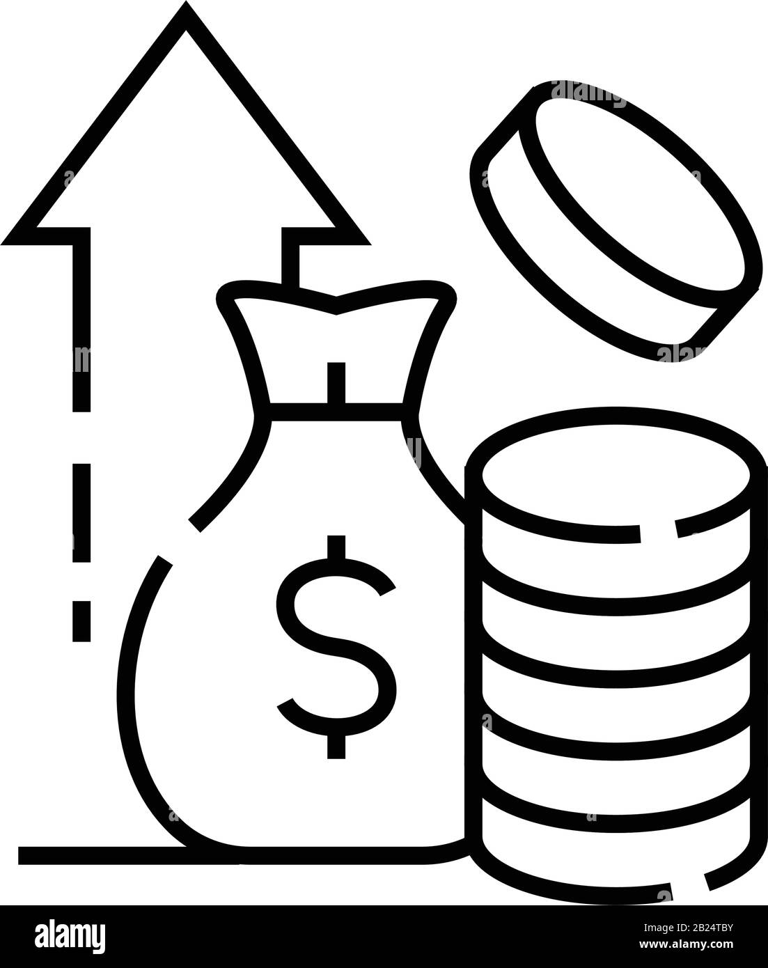 Profits line icon, concept sign, outline vector illustration, linear ...