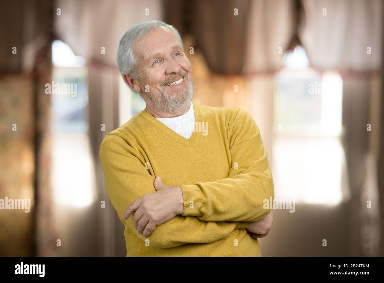 Thoughtful older man home hi-res stock photography and images - Alamy