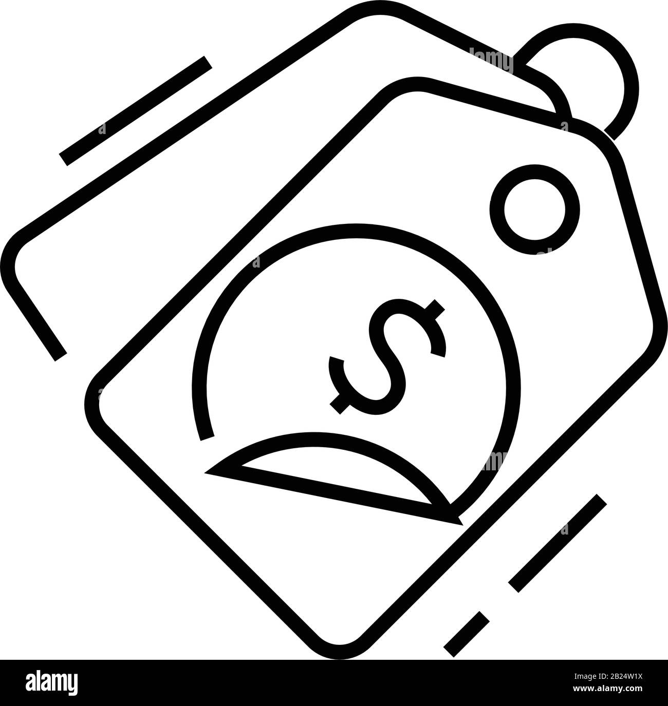 Price label line icon, concept sign, outline vector illustration ...