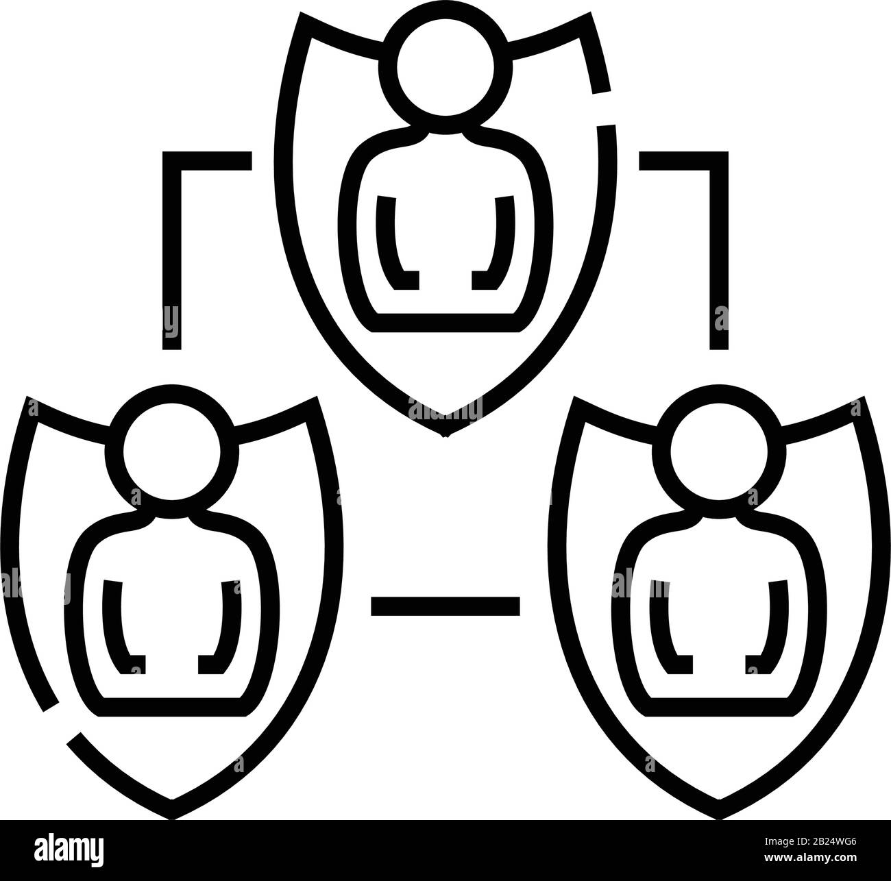 Protection service line icon, concept sign, outline vector illustration ...
