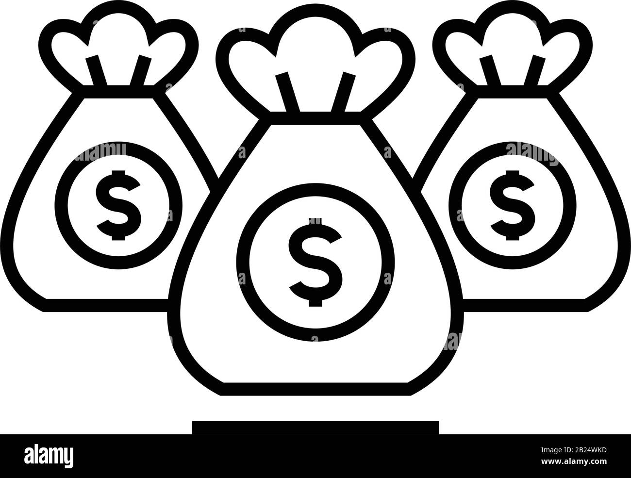 Received money line icon, concept sign, outline vector illustration ...