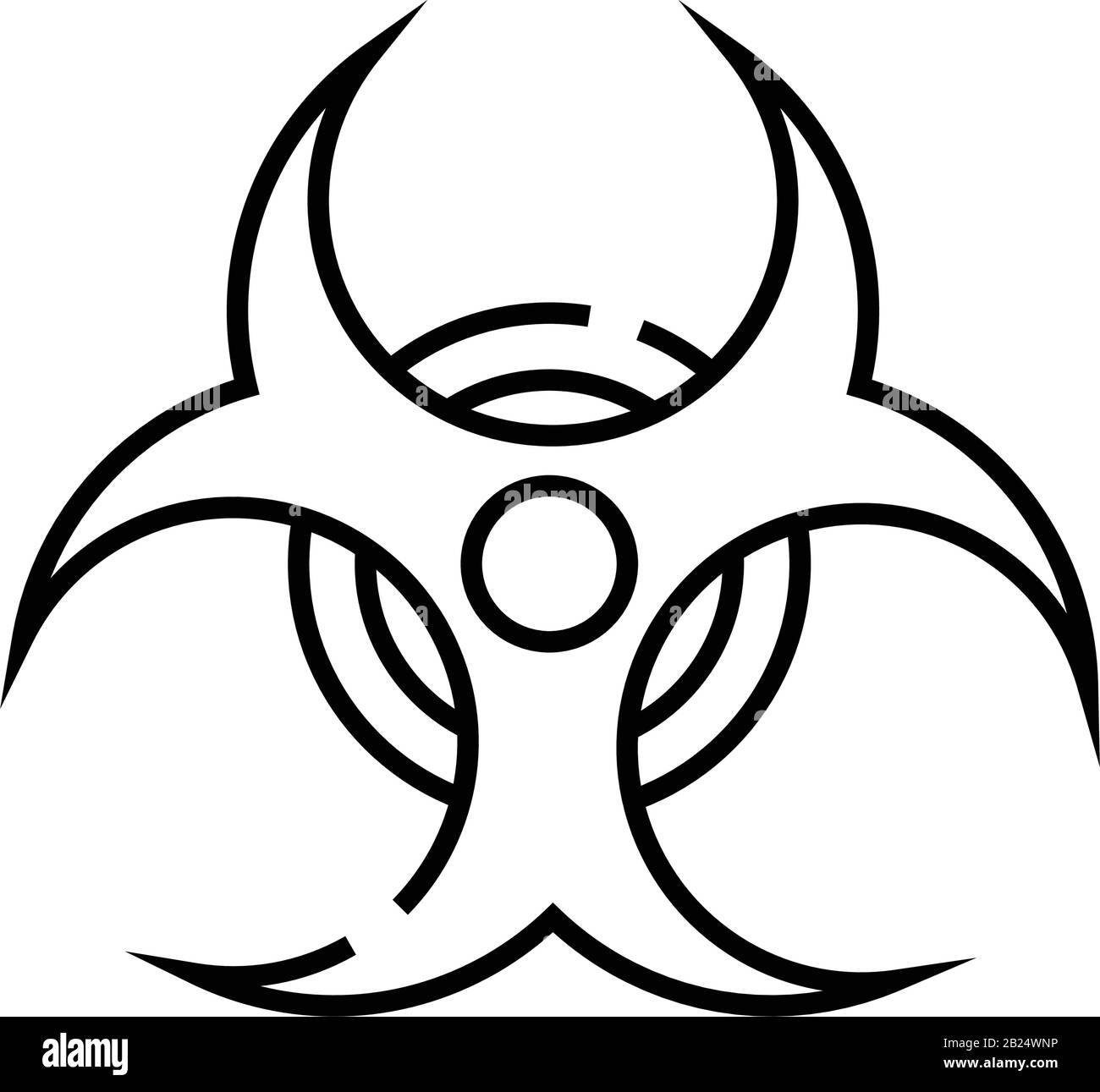 Radioactive Symbol Outline Barbwire Radiation Danger Sign Shape Hand