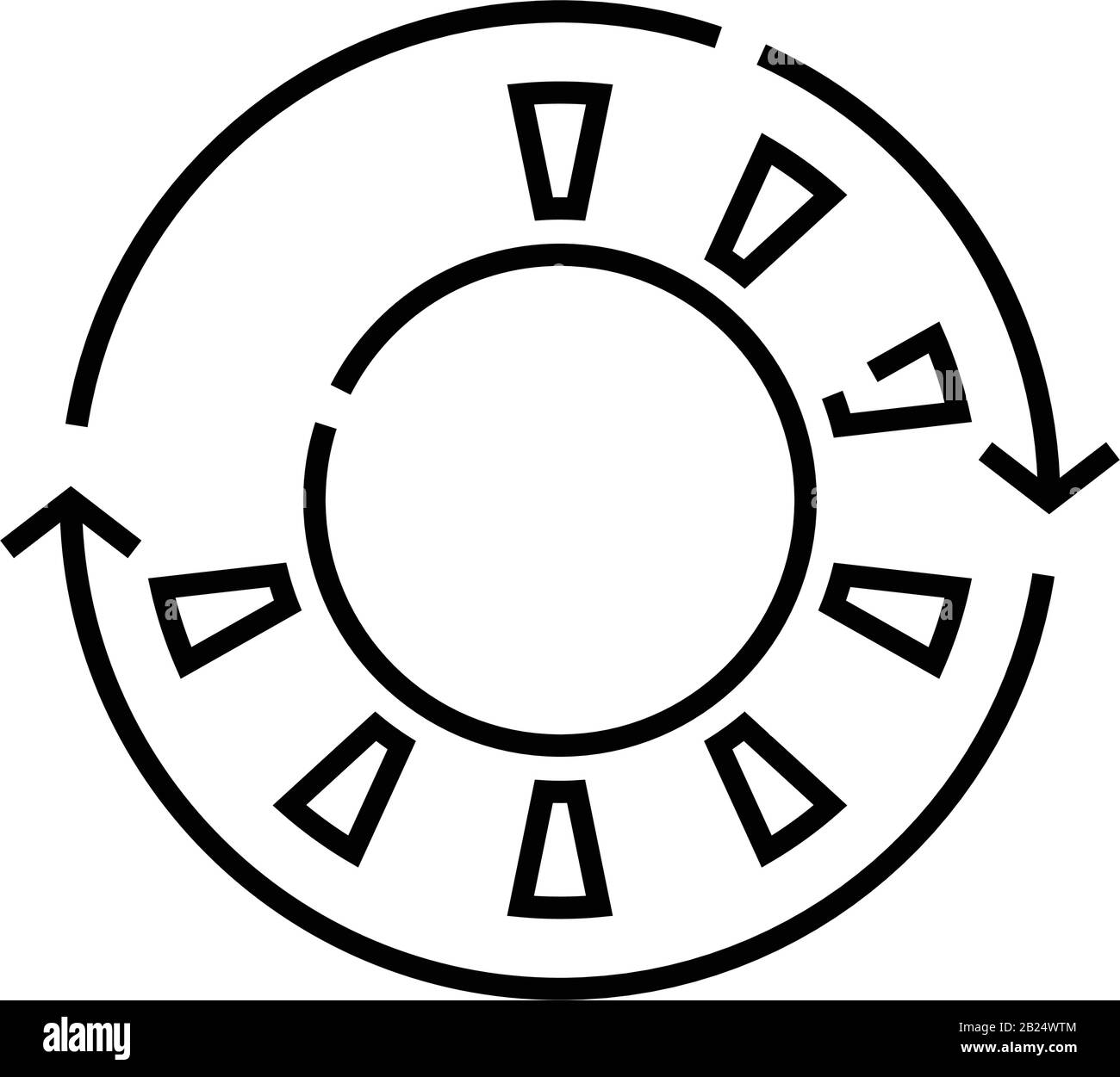 Product cycle line icon, concept sign, outline vector illustration ...