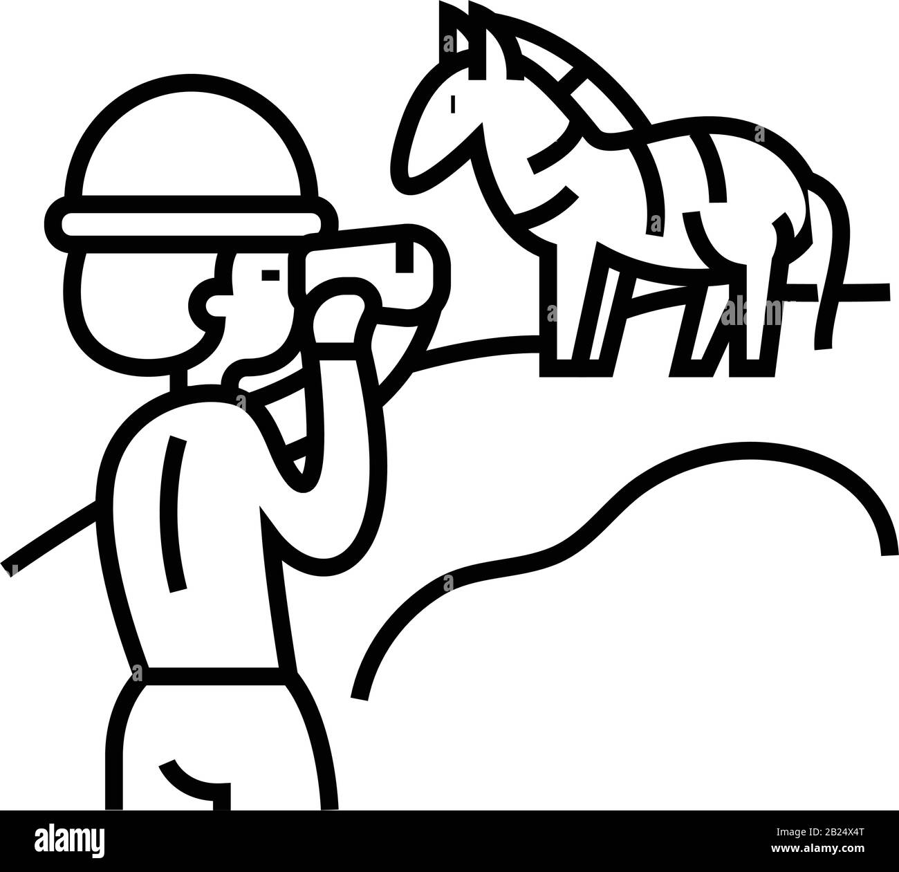 Photo naturalist line icon, concept sign, outline vector illustration ...