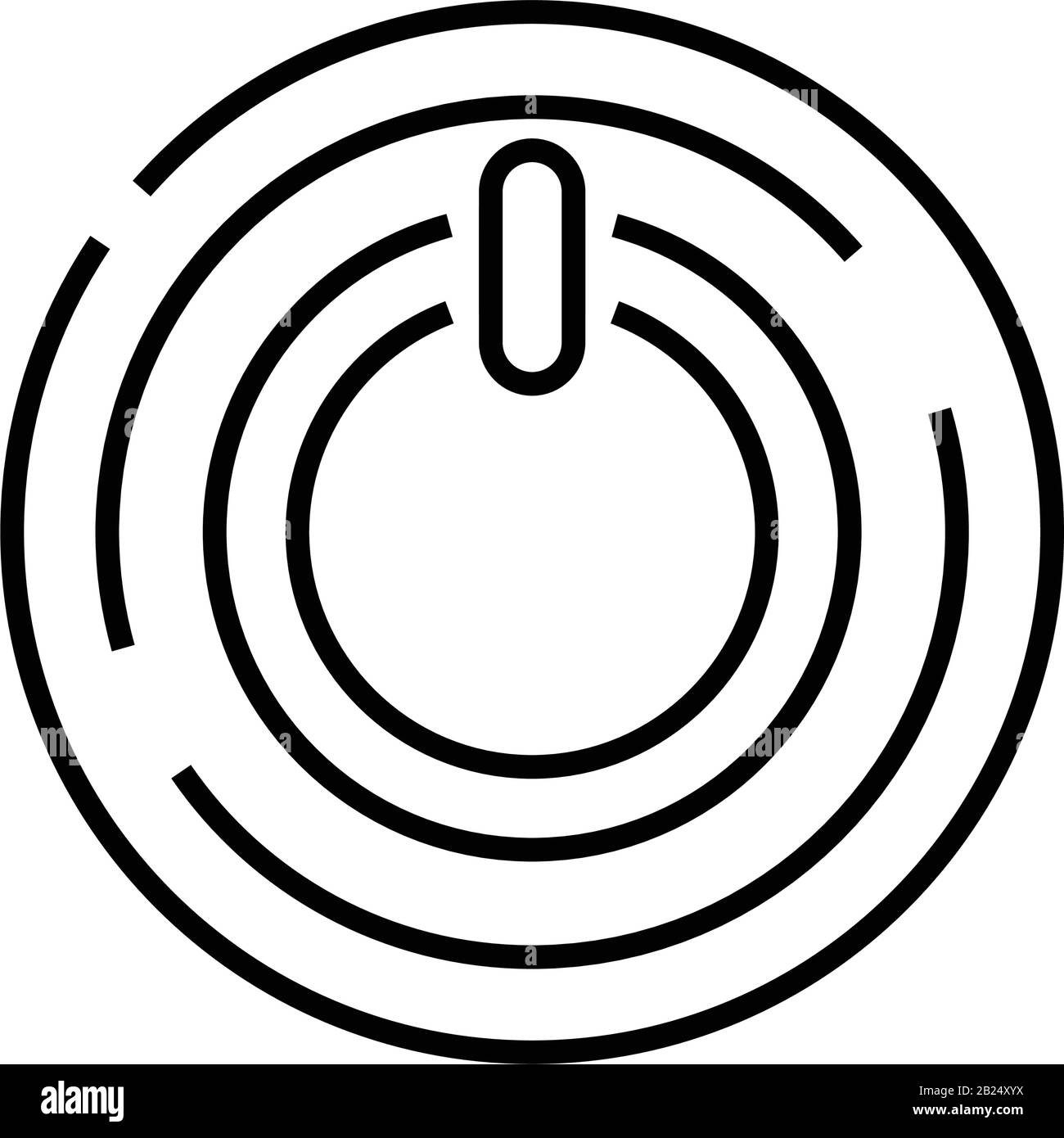 Power button line icon, concept sign, outline vector illustration ...