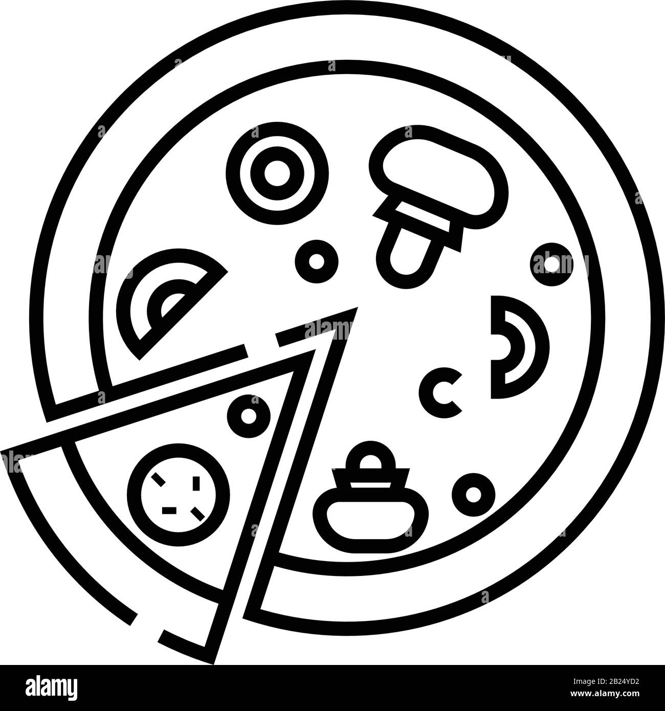 Pizza line icon, concept sign, outline vector illustration, linear ...
