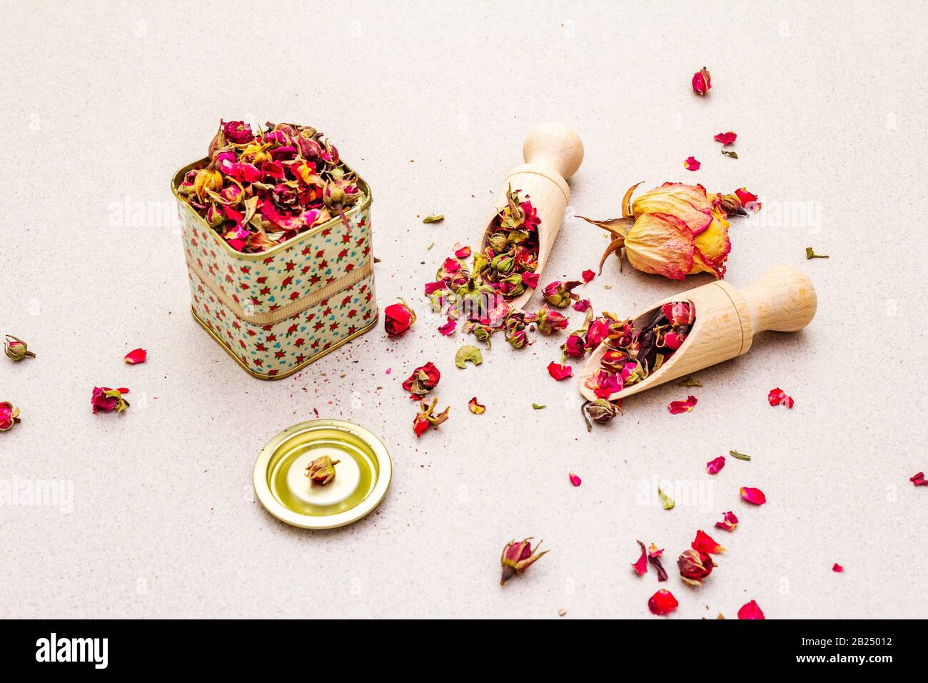 Traditional Turkish tea from rosebuds. Fragrant petals and flowers in ...