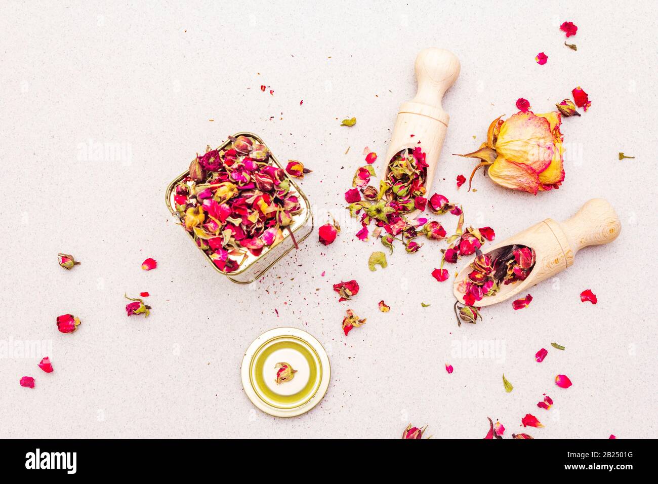 Traditional Turkish tea from rosebuds. Fragrant petals and flowers in ...