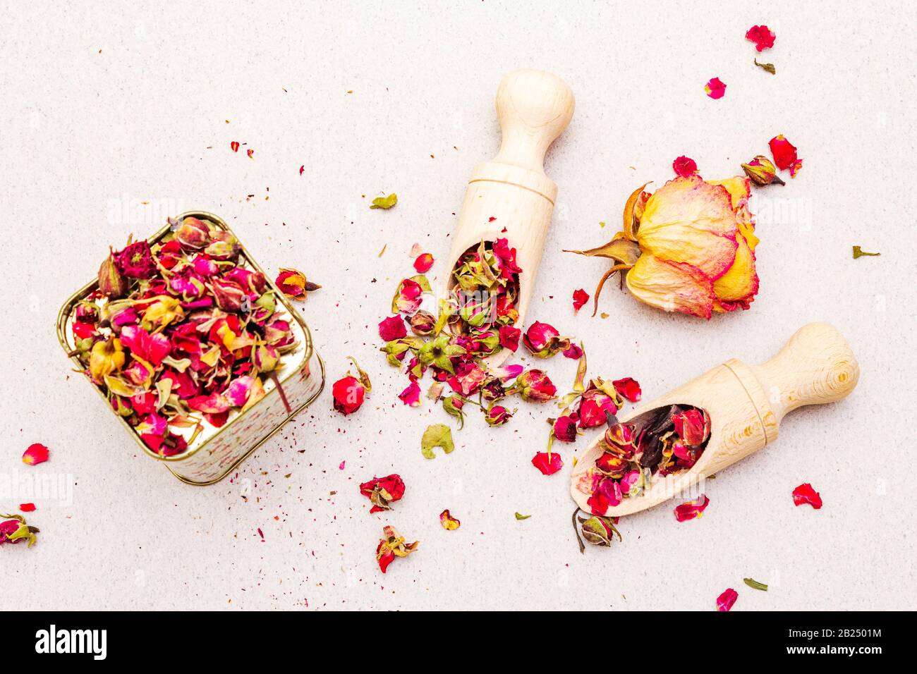 Traditional Turkish tea from rosebuds. Fragrant petals and flowers in ...