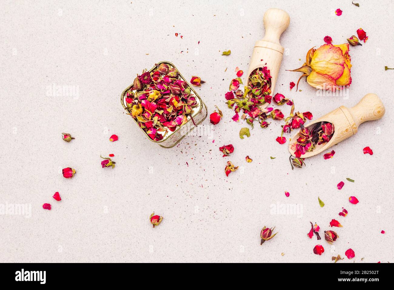 Traditional Turkish tea from rosebuds. Fragrant petals and flowers in ...