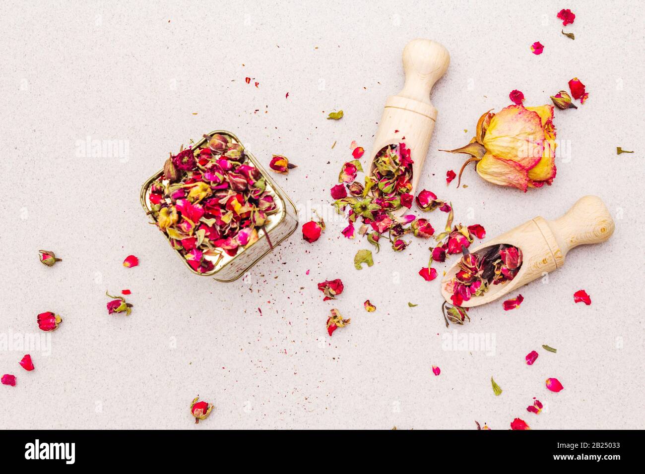 Traditional Turkish tea from rosebuds. Fragrant petals and flowers in ...