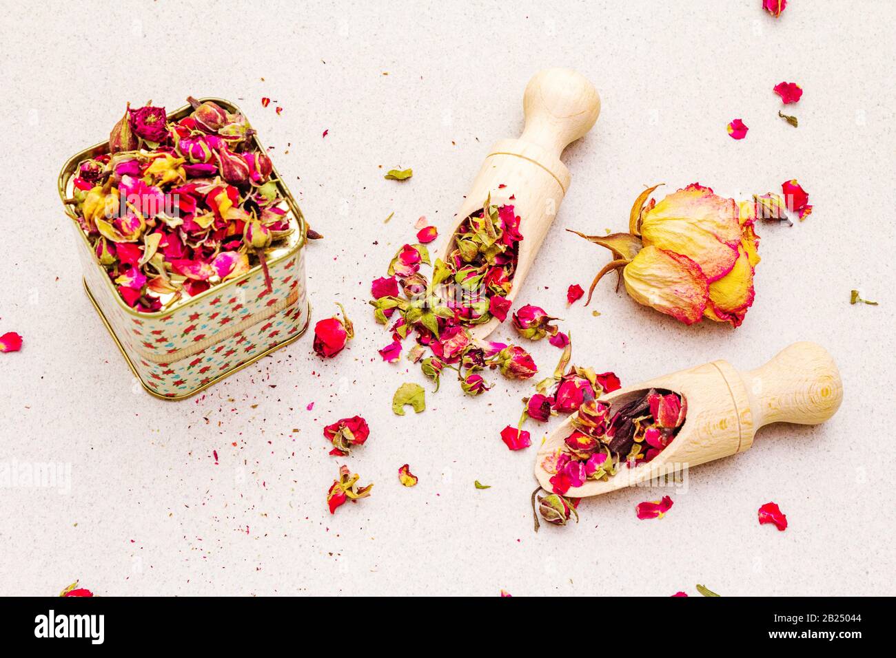 Traditional Turkish tea from rosebuds. Fragrant petals and flowers in ...