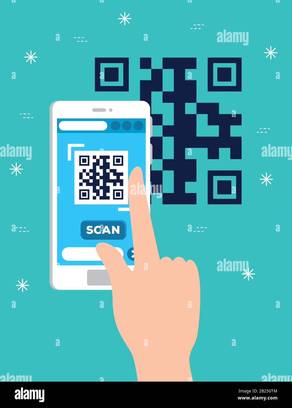 hand user scan qr code with smartphone Stock Vector Image & Art - Alamy