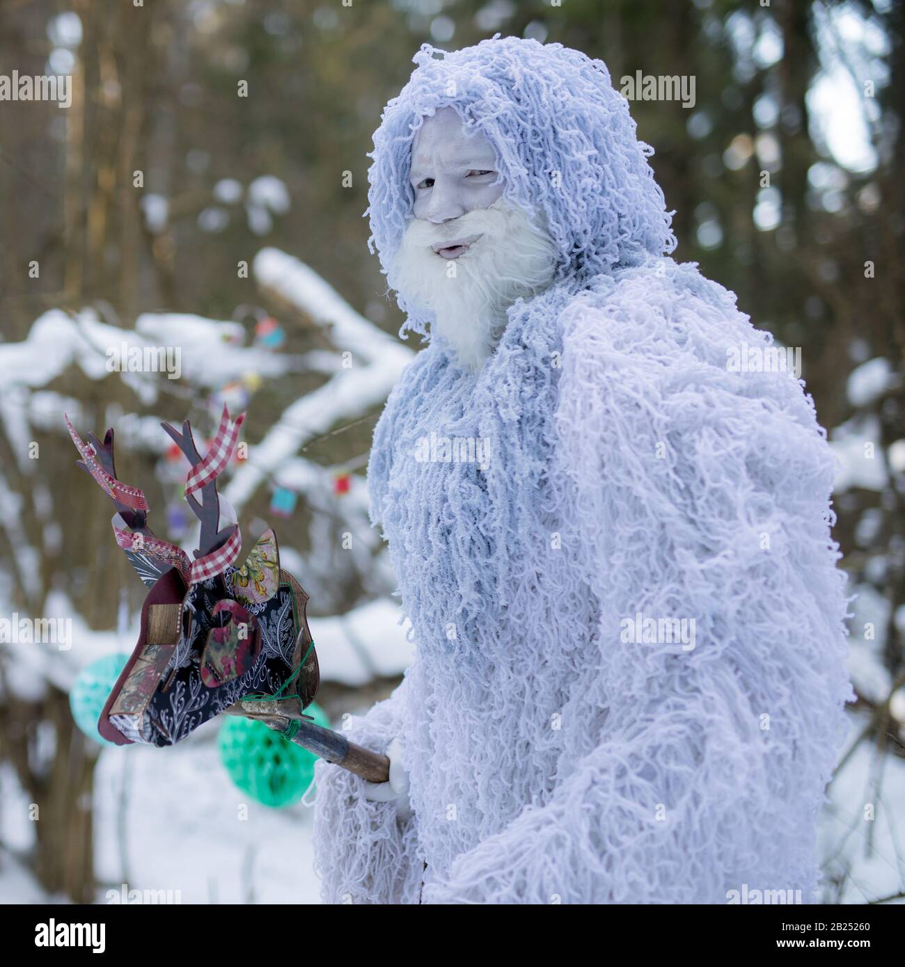Yeti fairy tale character in winter forest. Outdoor fantasy photo Stock ...