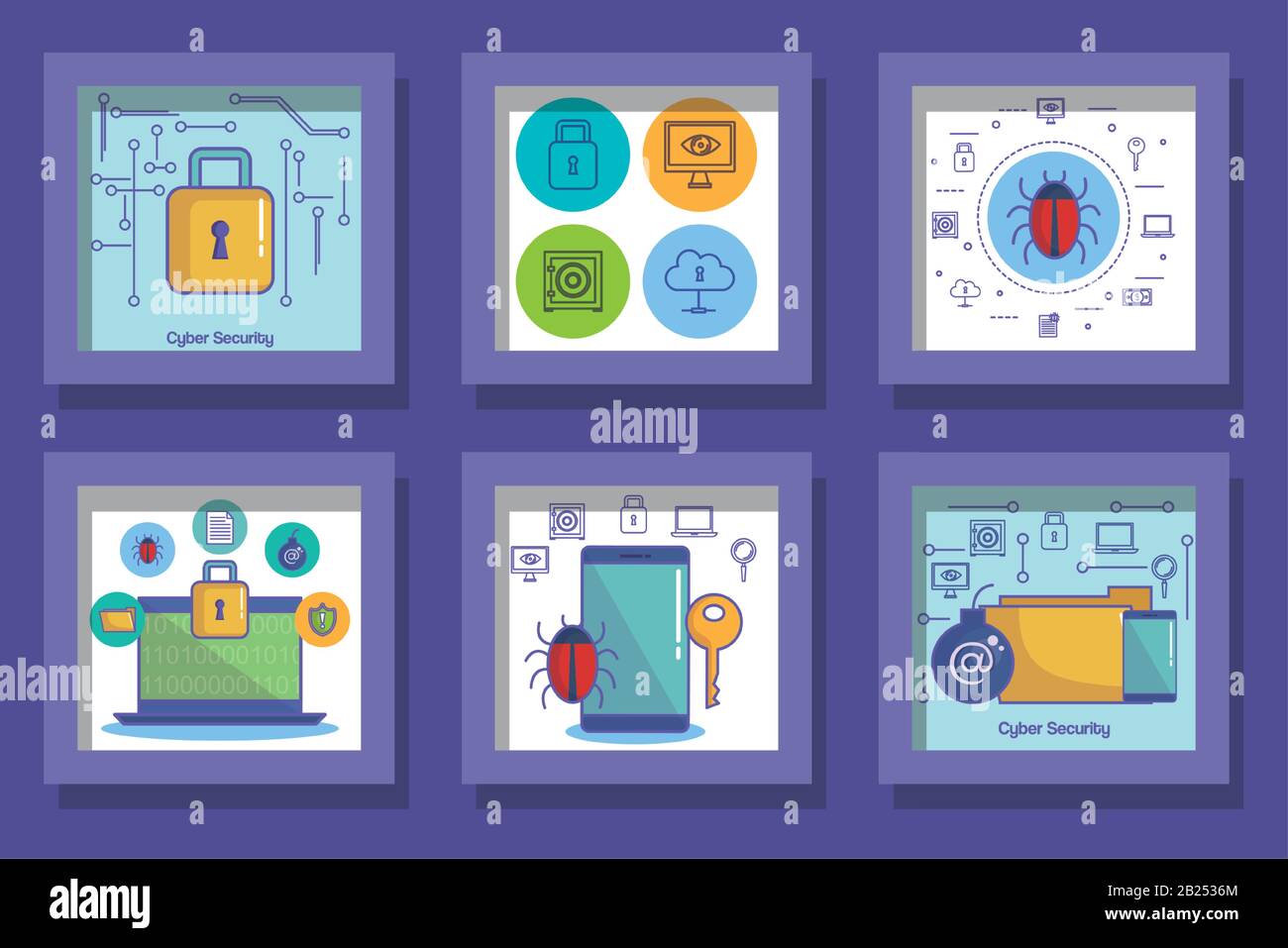 bundle designs of cyber security icons Stock Vector Image & Art - Alamy