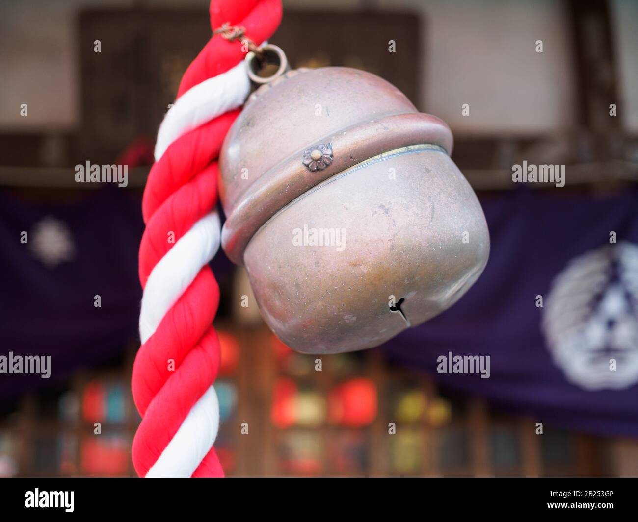 A suzu bell hanging outside of a shinto temple in Tokyo, Japan Stock Photo - Alamy